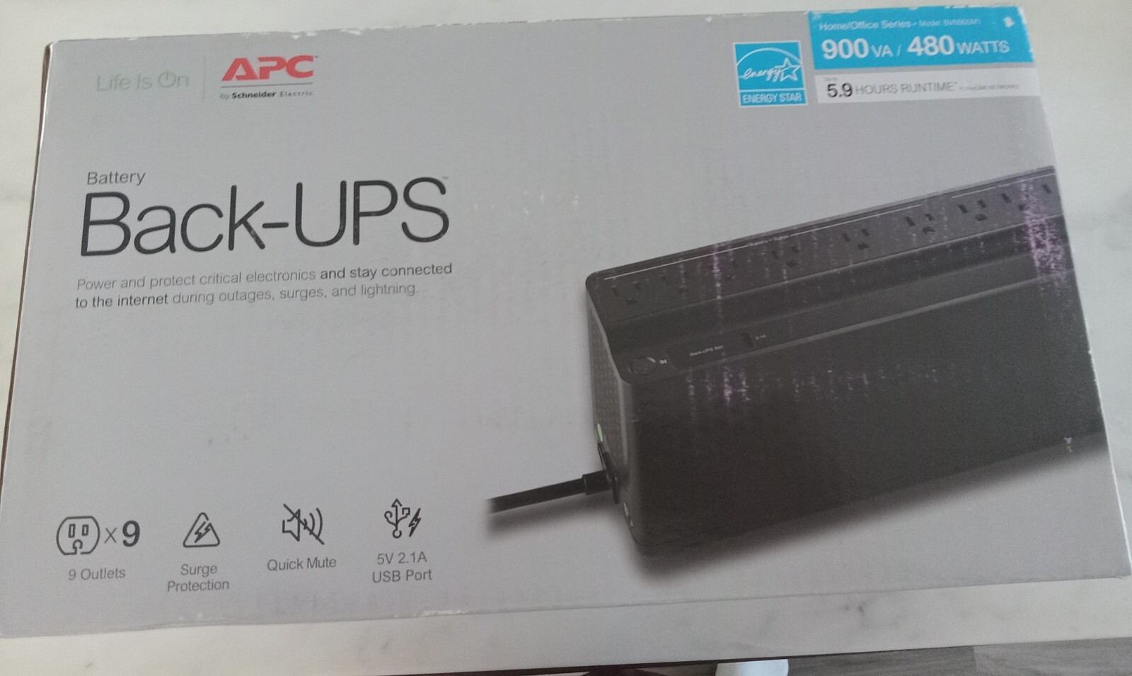 APC Battery Back-UPS Model #BVN900M1 NIB 731304413004 | eBay