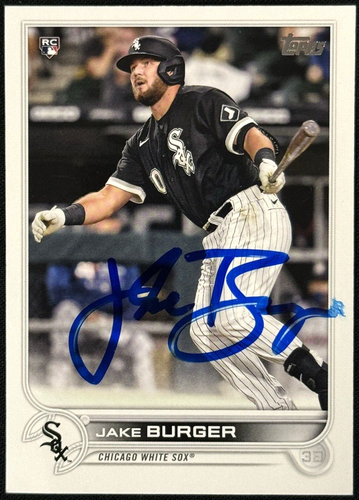 Jake Burger Signed 2022 Topps Series One RC #186 Rookie Card Chicago ...