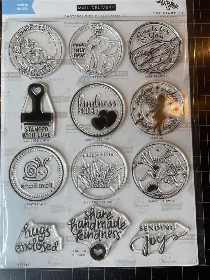 New STAMPING VILLAGE COLLABORATIVE clear rubber Stamp MAIL DELIVERY ...