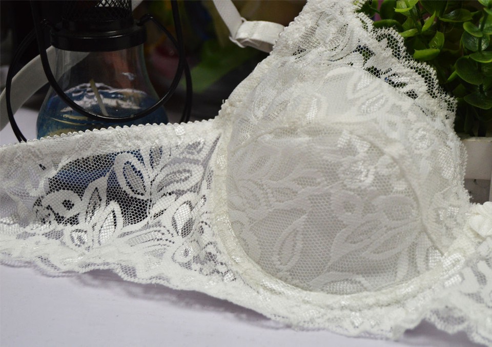 Women Sexy Underwired Full Coverage Non Padded Lace Sheer Bra 32-44 ...
