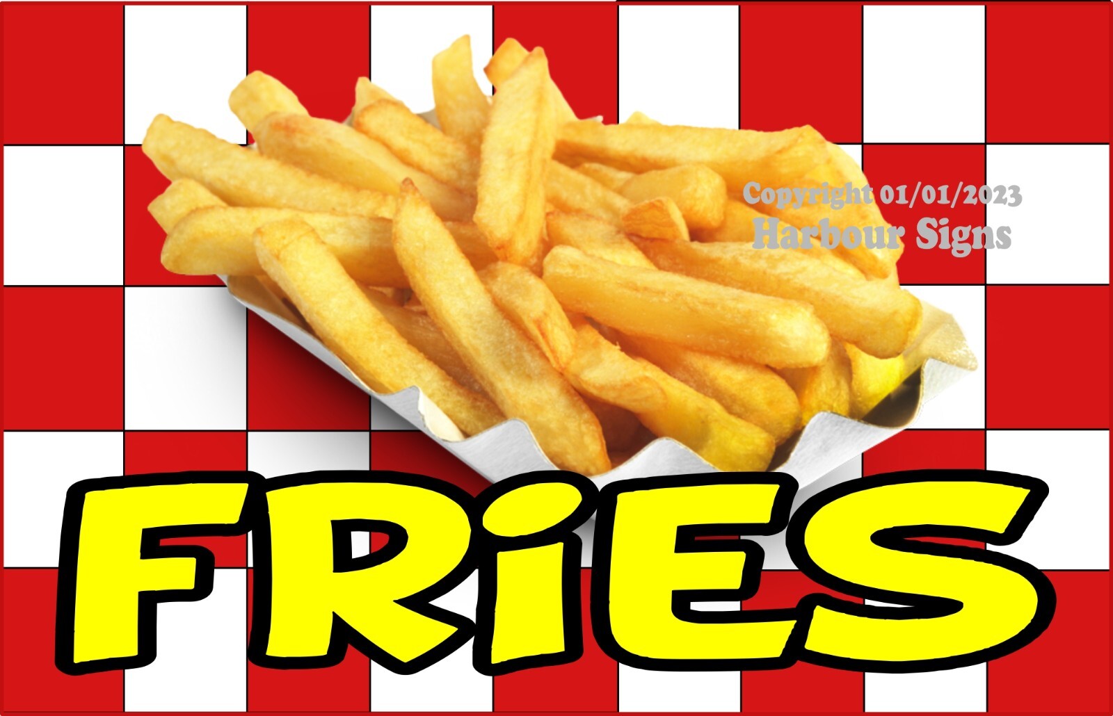 Fries DECAL (Choose Size) Food Concession Vinyl Sign Sticker 2ck | eBay