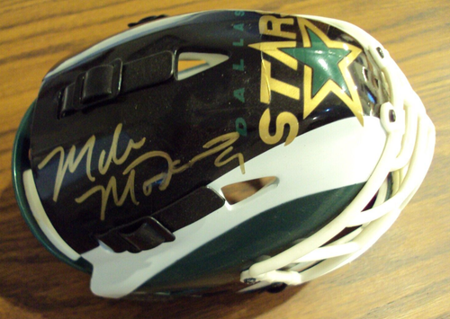 Mike Modano Autographed (Bold Gold!) Dallas Stars Mini Hockey Helmet w ...