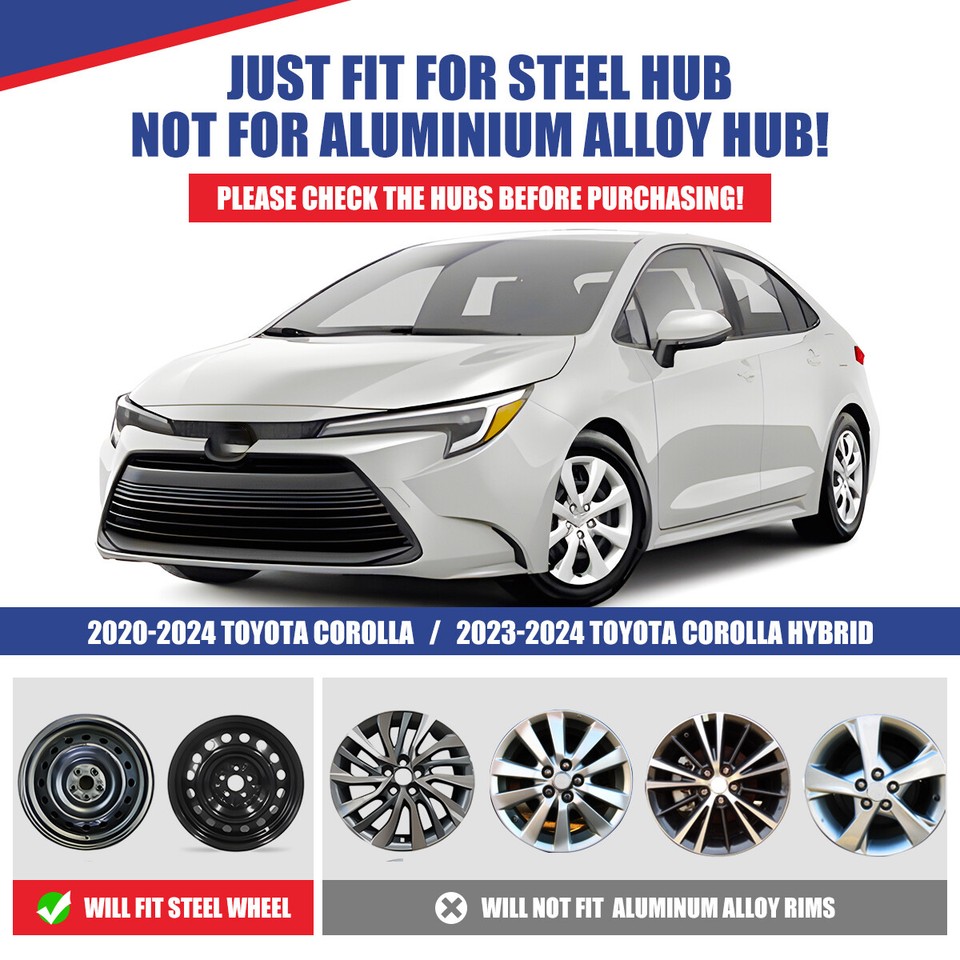 For TOYOTA COROLLA HUBCAP 2020 2021 2022 2023 2024 WHEEL COVER 16 INCH ...