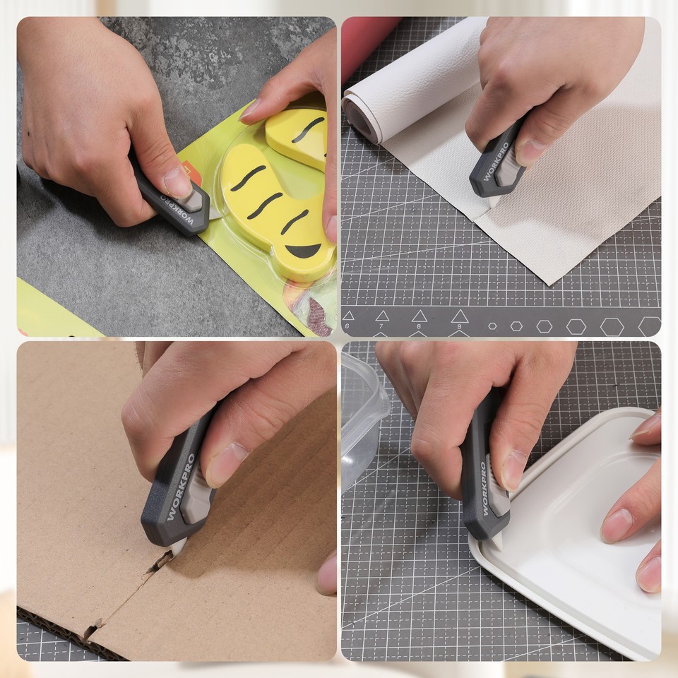 WORKPRO 2PIECE Safe Ceramic Box Cutter Small GRAY with Extra Blades ...
