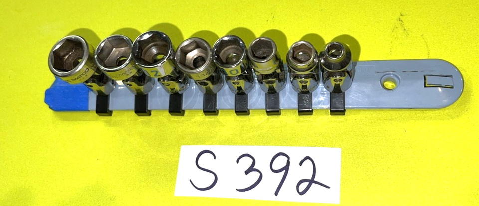 MATCO TOOLS 8 PIECE 1/4 DRIVE METRIC SHALLOW SWIVEL SOCKET SET 6-POINT ...