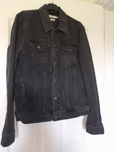 Topman Men’s Black Denim Jacket Large Classic Fit | eBay UK