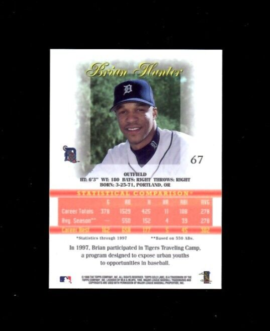 1998 Topps Gold Label #67 Class 1 BRIAN HUNTER Tigers MINT | eBay