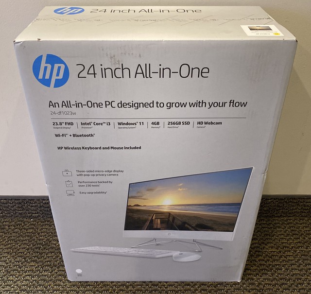 HP 24-df1023w 23.8" (256GB SSD, Intel Core i3 11th Gen., 4.1 GHz, 4GB ...