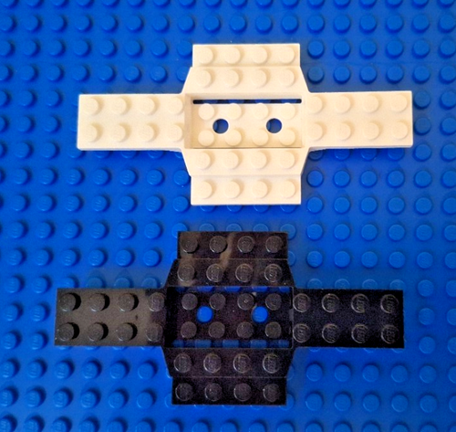 LEGO VEHICLE BASE WHITE/BLACK 6x12x2x4 RECESSED CENTRE (28324) | eBay UK