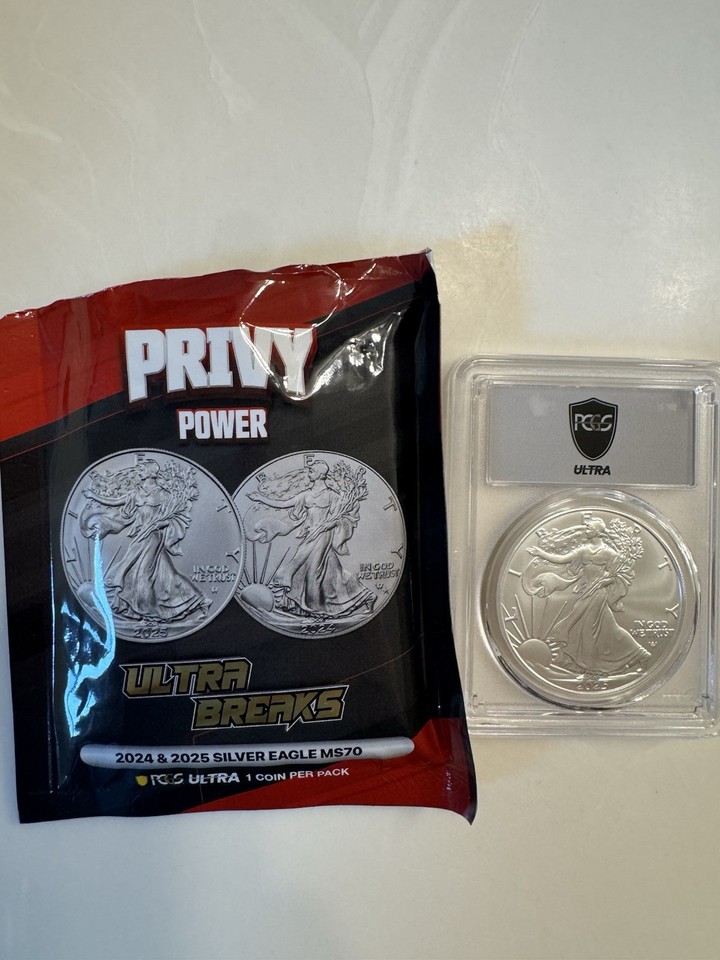 2025 Ultra Breaks Silver Eagle PCGS MS70 2025 Power Privy Release ...