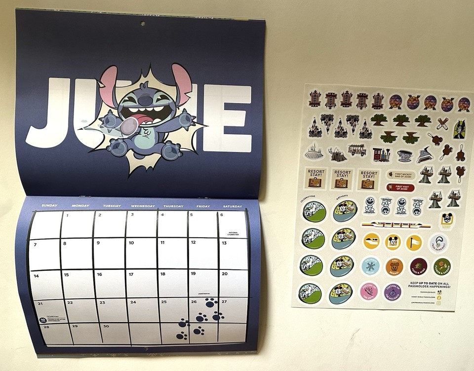 Disney 2026 Annual Passholder Calendar with Stickers + Magnets & More ...