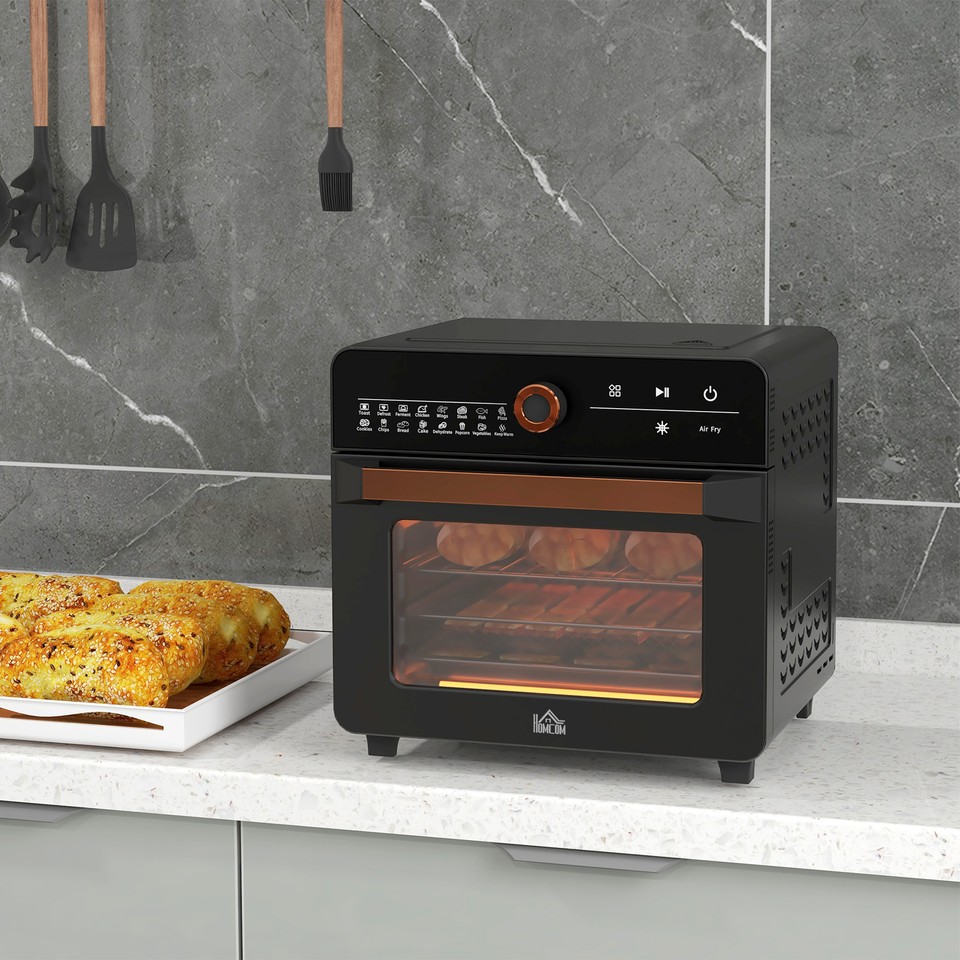 HOMCOM Air Fryer Oven 20L Countertop Mini Oven with 16 Presets 1400W ...