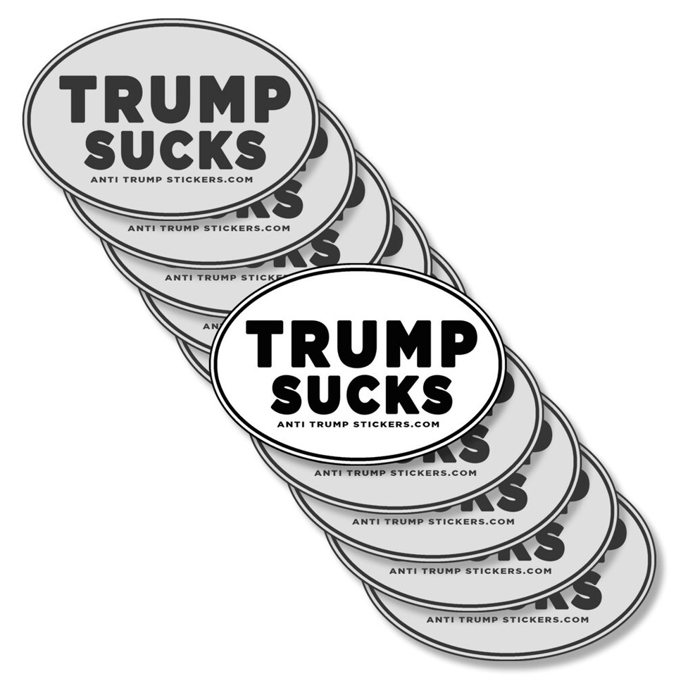 Trump Sucks Ovals Funny Stickers 5x3 Anti Trump Black & White Decals 2 ...