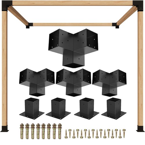4x4Pergola Brackets kit Modular Outdoor Pergola Kit DIY Elevated Wood ...
