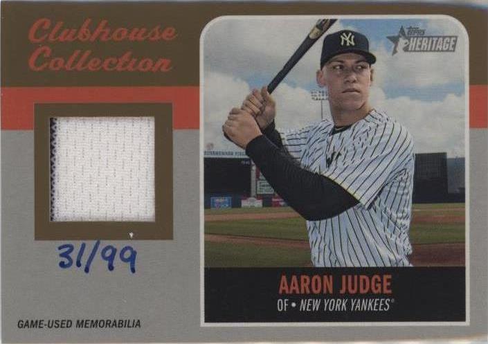 2019 Topps Heritage - Clubhouse Collection Relics Aaron Judge #CCR-AJ ...