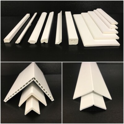 White Plastic Upvc Window Trims Various Shapes & Widths 2 x Lengths ...