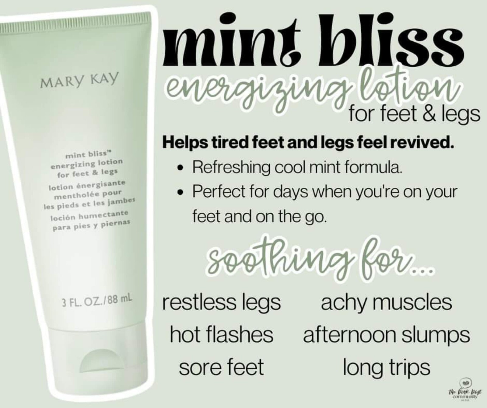 Mary Kay Mint Bliss Energizing Lotion for Feet and Legs - 3fl. oz | eBay