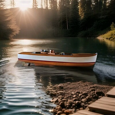 Vintage Scale Model Wooden Speedboat w/ Steam Engine Single 60" x 16 ...