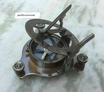 NAUTICAL VINTAGE MARITIME NAVIGATION SUNDIAL COMPASS NAVY SHIP COMPASS ...