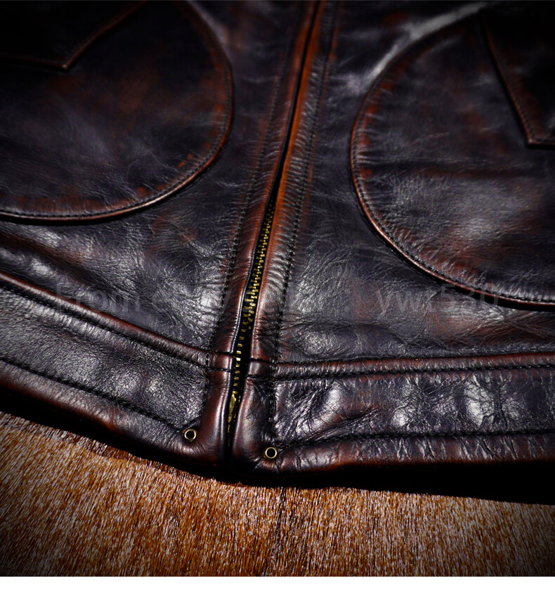 Mendoza Teacore Horsehide Men's Classic Retro Genuine Leather Biker ...