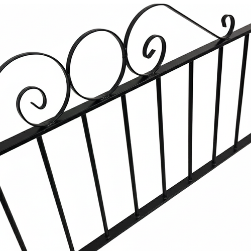 Swirl Top Wrought Iron Railings - Galvanised & Powder Coated Black ...