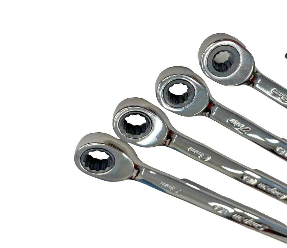 SNAP ON TOOLS 4pc METRIC Non-Reverse Ratcheting Combo Wrench Set ...