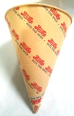 Pepsi Cola Double Dot Soda Fountain Paper Cone Cup 1940s Hits the Spot ...