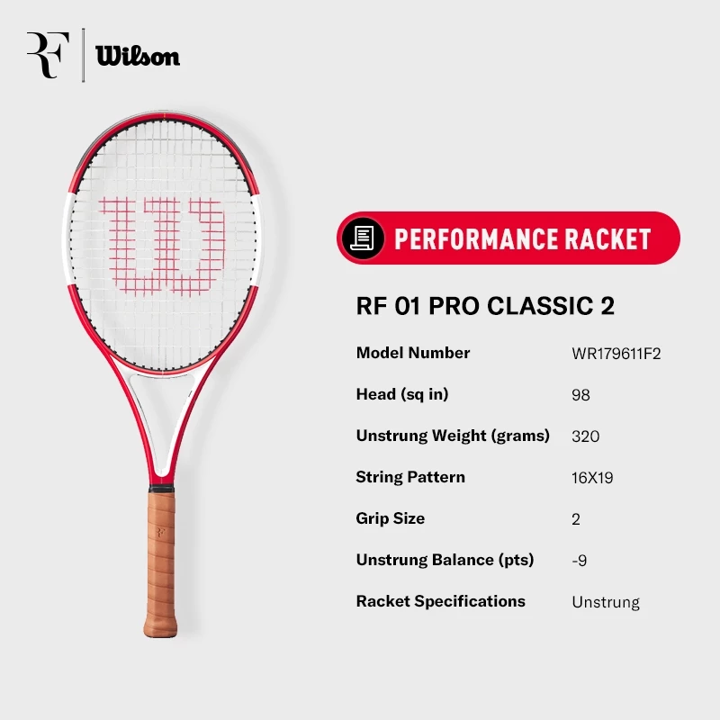 WILSON RF 01 Pro Classic 2 Performance Tennis Racket & Racket Cover ...