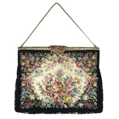 Vtg Morabito Handbag Floral Tapestry Frame Purse Evening Bag Antique ...