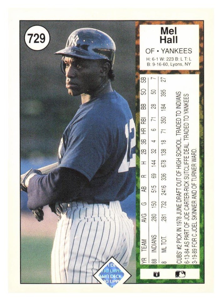 1989 Upper Deck #729 Mel Hall | eBay