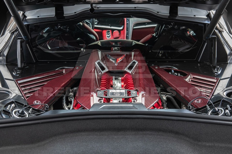 For 23-Up Corvette C8 Z06 Coupe | GM Factory RED CARBON FIBER LT6 ...