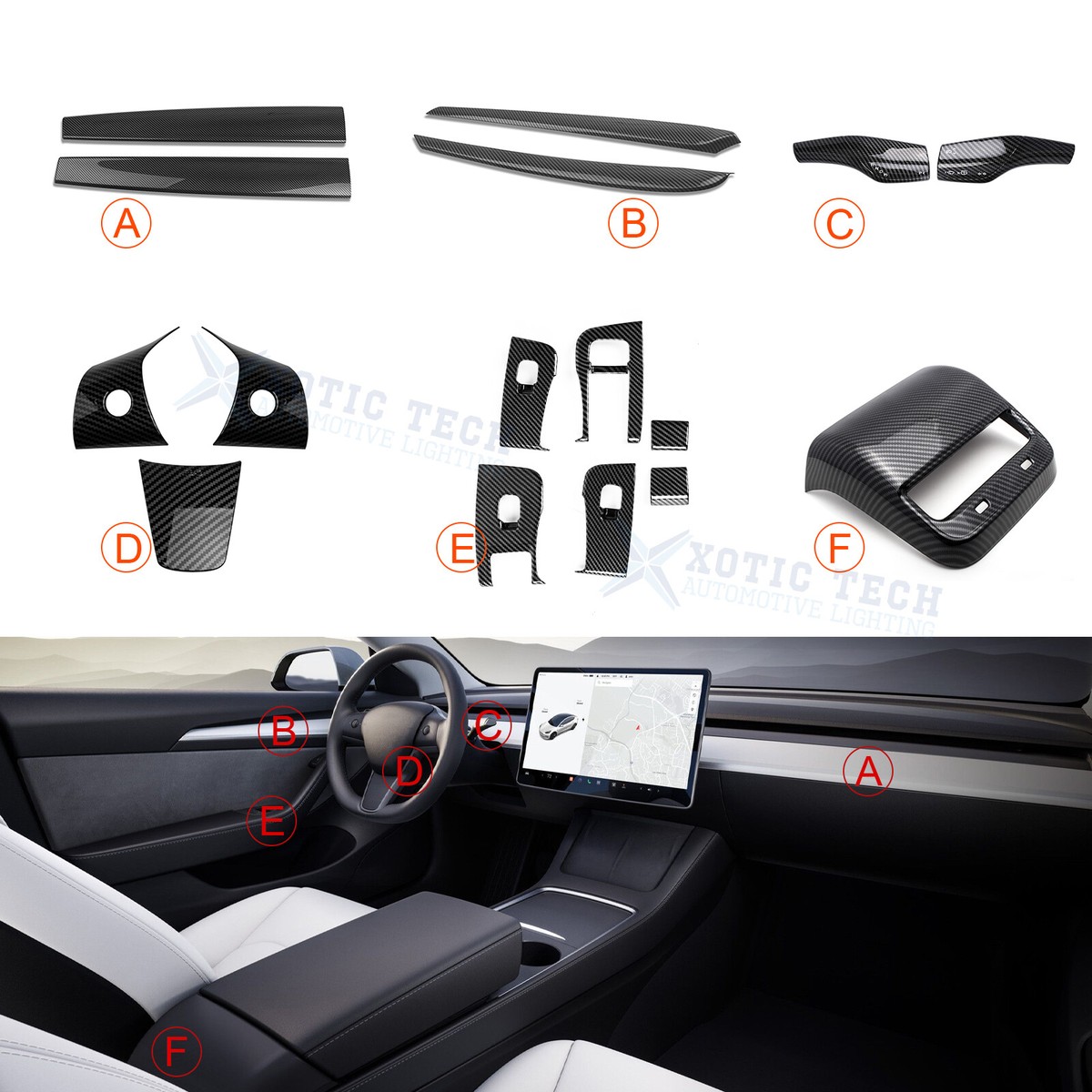 Tesla Model S Interior Carbon Fiber