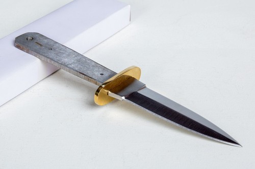 Coffin Boot Knife Dagger 8.5" OA Blank Stainless, Brass Guard SHARP ...