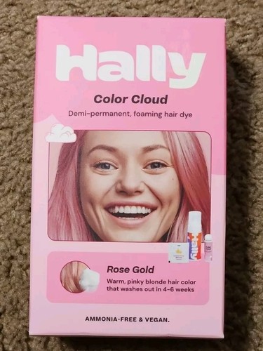 Hally Color Cloud Rose Gold Hair Dye Kit Demi-Permanent Foaming 4-6 ...
