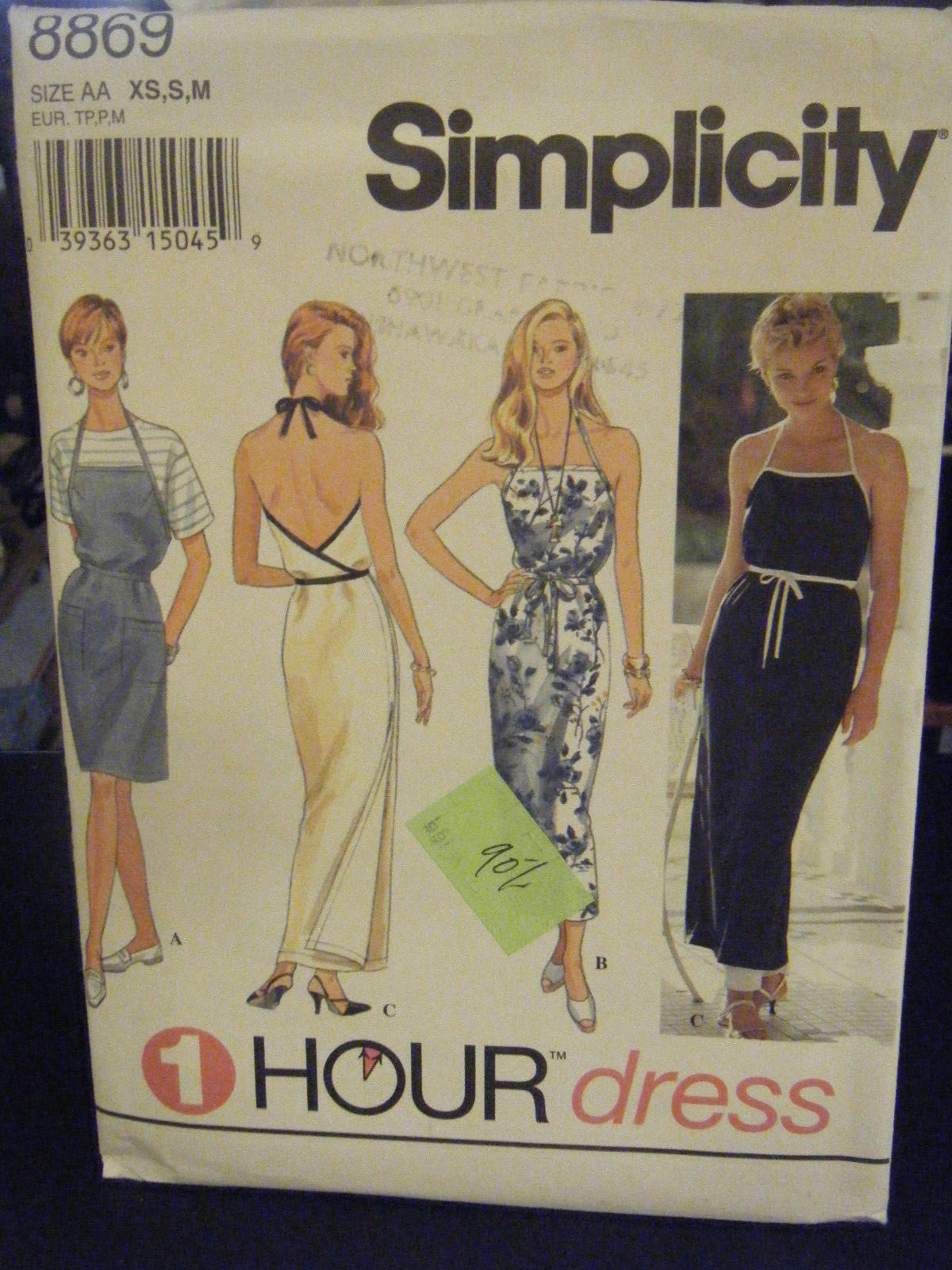 Simplicity 8869 Misses Apron Dress in 3 Lengths Pattern - Size XS/S/M ...