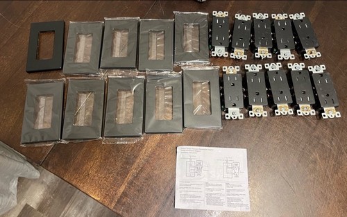 New 10pk Matte Black Outlet Covers and Receptacles | eBay