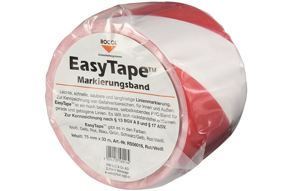 ROCOL Ruban de marquage de sol Easy Tape PVC rouge/blanc longueur 33 m ...