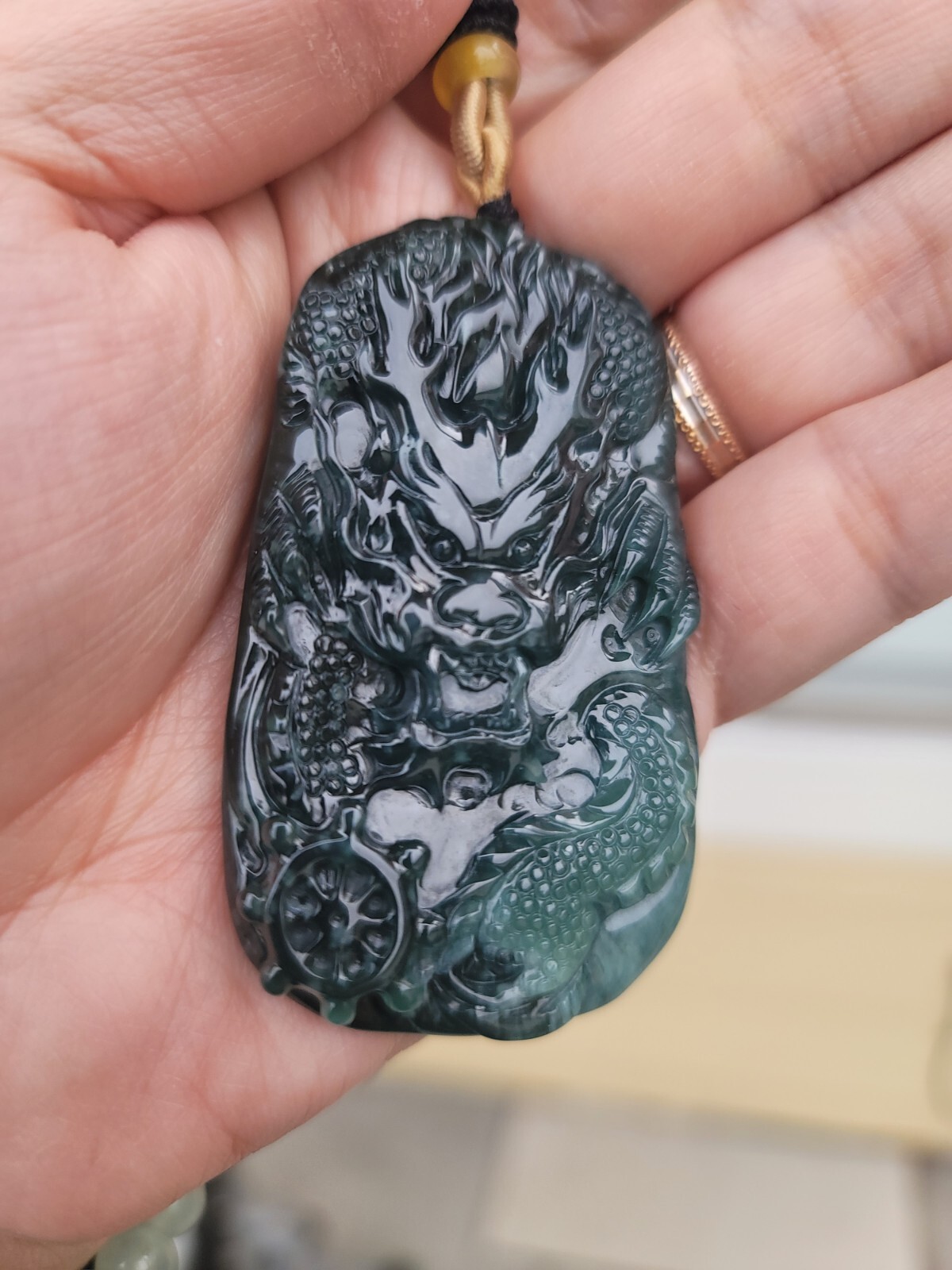 Brand New Jadeite Carved Dragon Pendant - 100% Natural Hand Made Icy ...