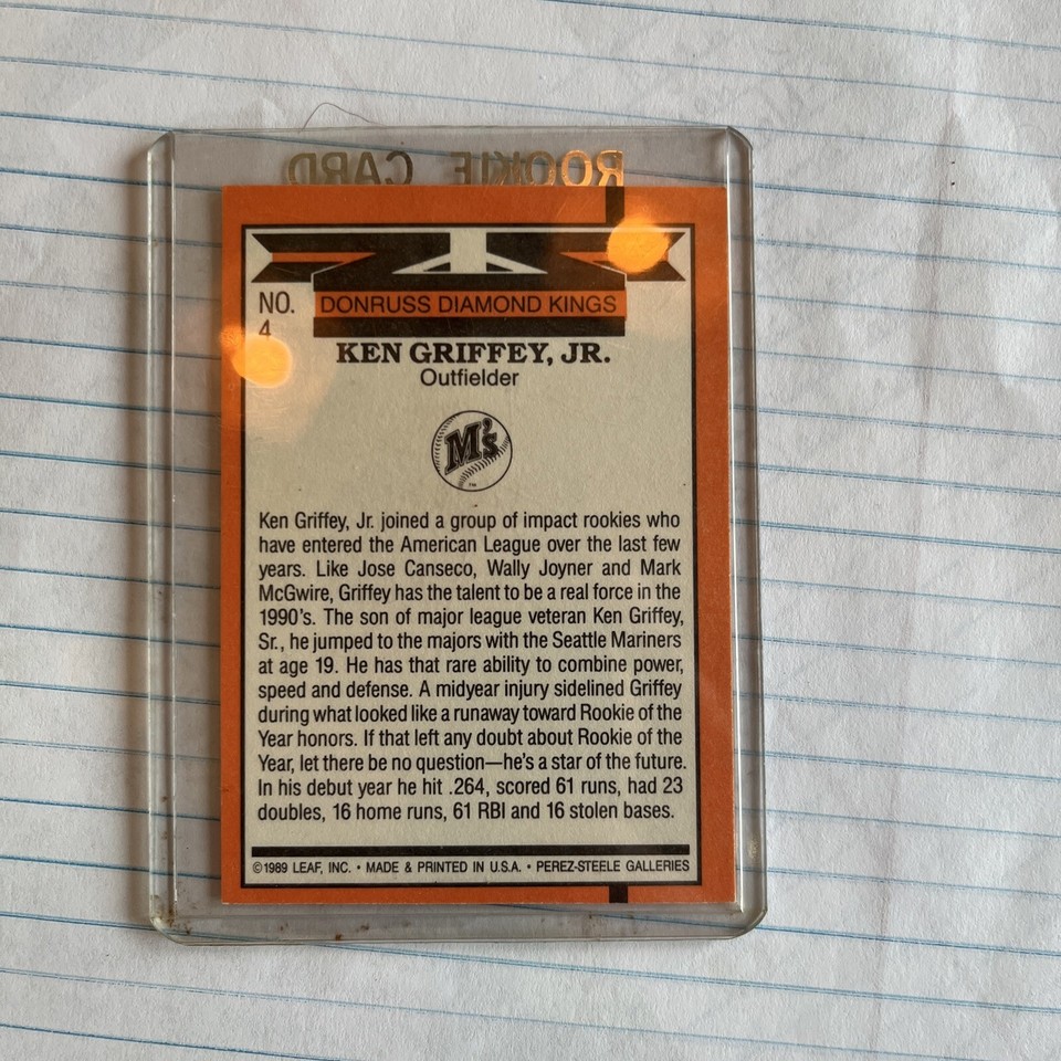 Diamond Kings #4 Ken Griffey Jr, Ken Griffey Jr ERROR CARD RARE | eBay