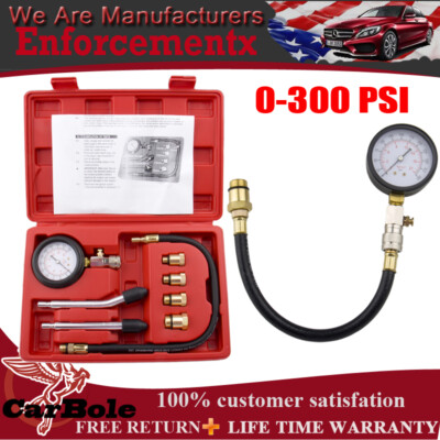 0-300PSI Engine Cylinder Compression Pressure Tester Gauge Gas Check ...