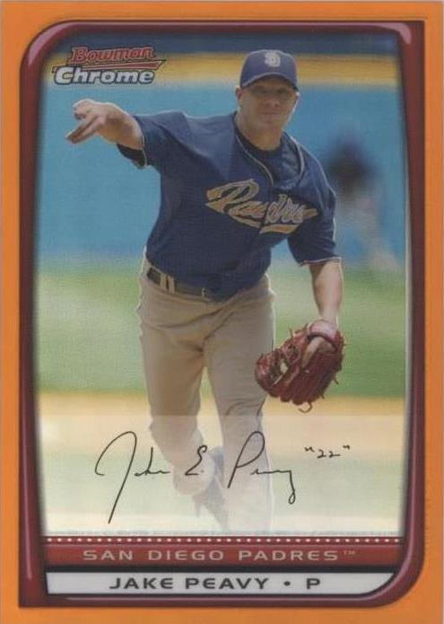 2008 Bowman Chrome - Jake Peavy #167 Orange Refractor /25 for sale ...