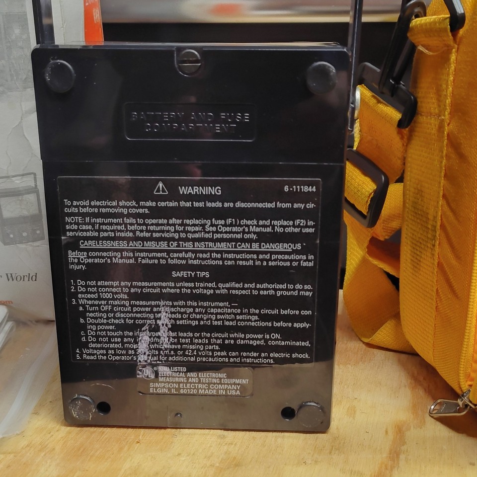Simpson 260 Analog Multimeter +fuses Manual-Ranging 1000V 5A With Case ...