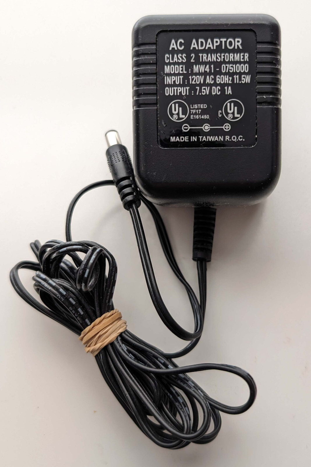 AC Adapter Class 2 Power Supply 120V AC 60Hz 11.5W/7.5V DC 1A MW41 ...