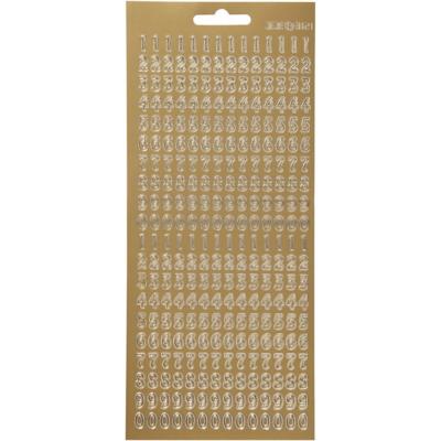Gold Self Adhesive Numbers Peel Off Stickers Sheet Foil Card ...