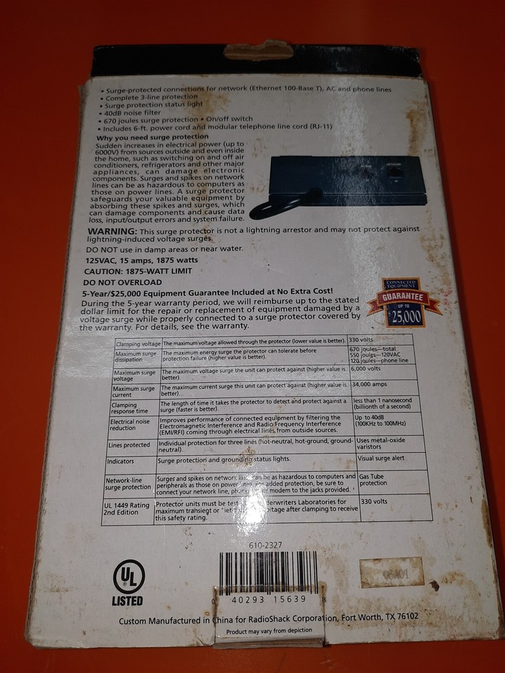 ⭐️⭐️⭐️⭐️⭐️ RadioShack 610-2327 Notebook Computer Surge Station And ...