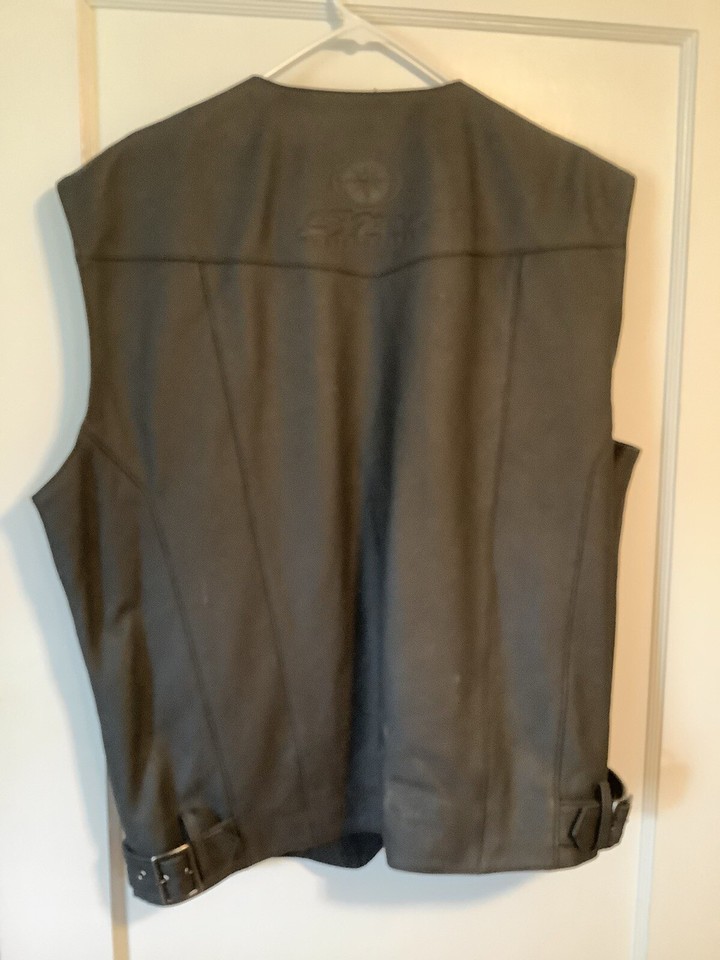Star Motorcycles Yamaha Leather Vest Men SZ XL | eBay