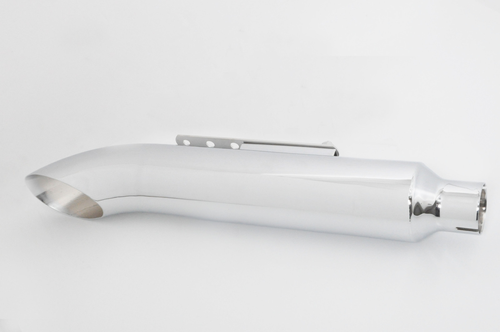 Universal motorcycle muffler side curved for Chopper S/steel chrome ...