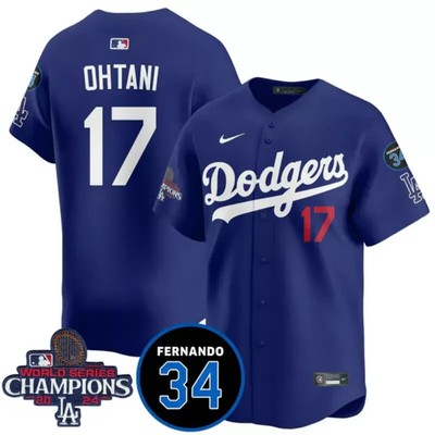 Ohtani Shohei 2024 World Champions YOUTH Stitched Jersey Blue/White ...
