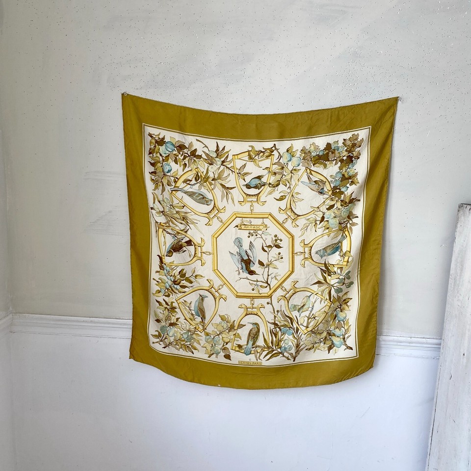 Hermes Paris Scarf Vintage Ramage design silk The Textile Trunk | eBay