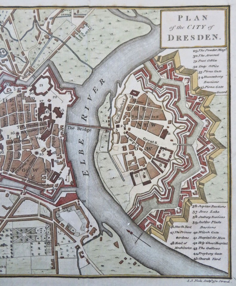 Dresden Saxony Holy Roman Empire Germany 1792 Neele engraved city plan ...